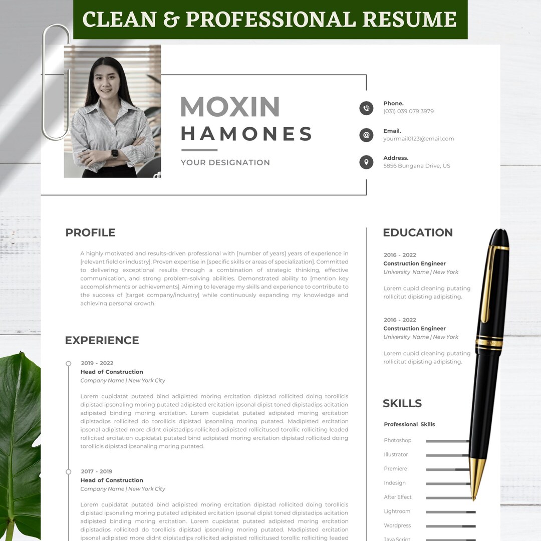 Clean Professional Resume Template 2025 | Modern & Minimalist Resume ...