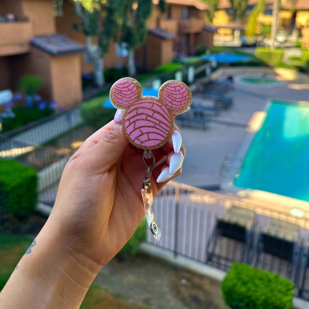 Disney Concha | Mickey Ears | Pink Concha| Badge Reel - Etsy