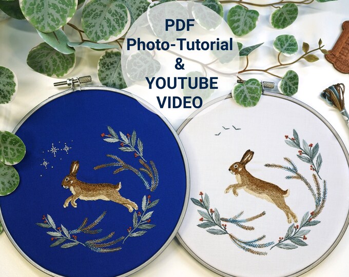 Running Hare Needlepainting Embroidery Pattern Pdf Photo-tutorial ...
