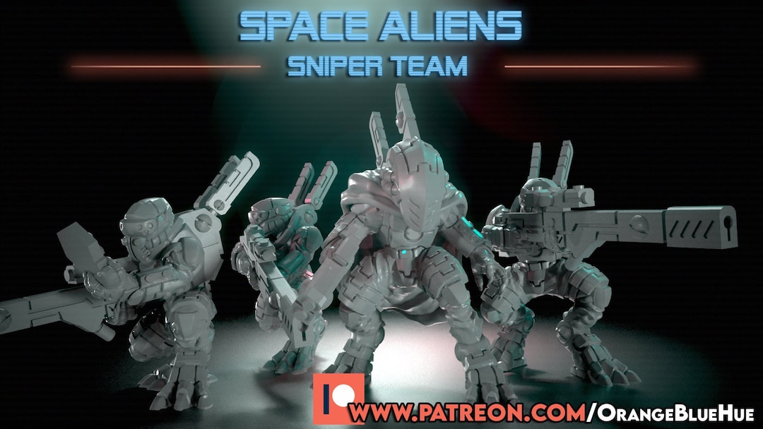 Greater Good Space Aliens -- Sniper Team - Etsy