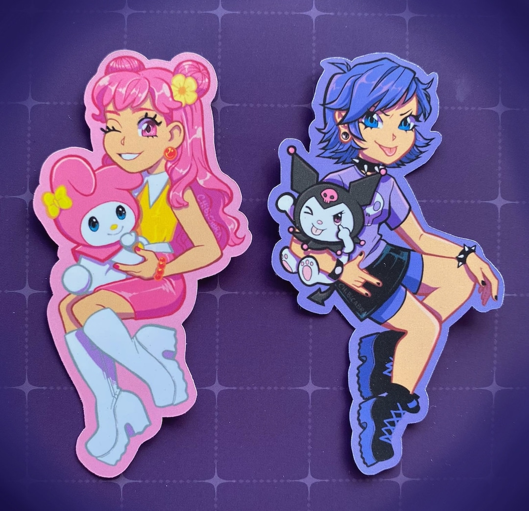 Sticker Hihi Puffy Ami Yumi // Kuromi & My Melody - Etsy