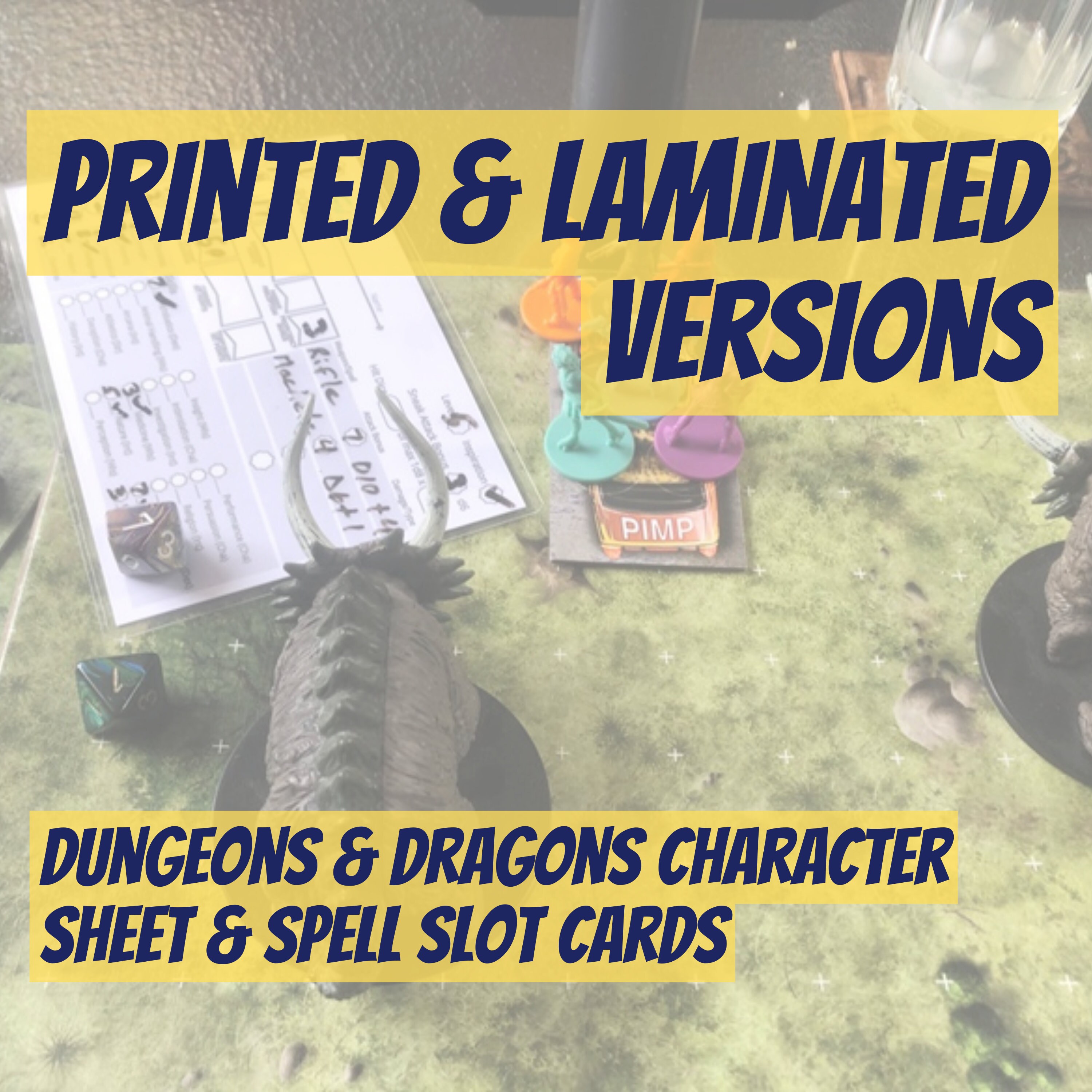 D&D Character Sheet Cards 4x6 Printed and Laminated Dungeons and ...