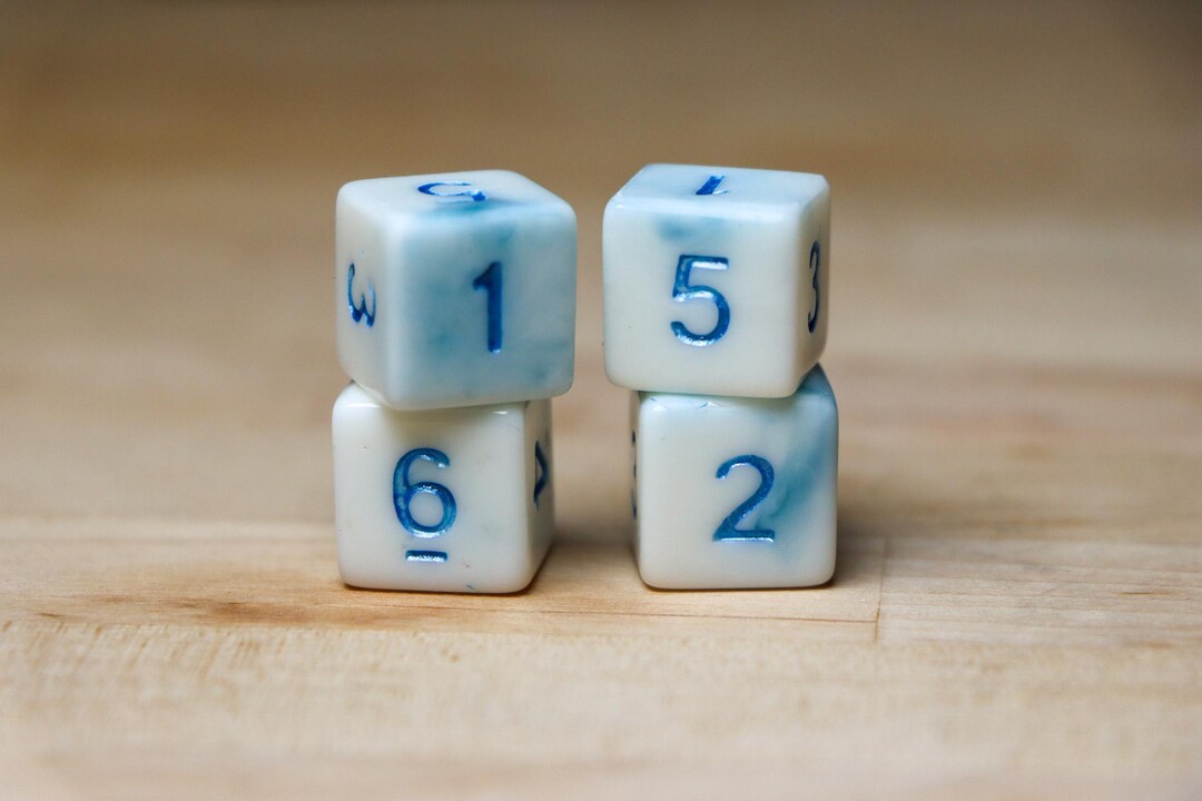 Glacier | Standard Dice D6 Set | Numbers | Set of 4 - Etsy
