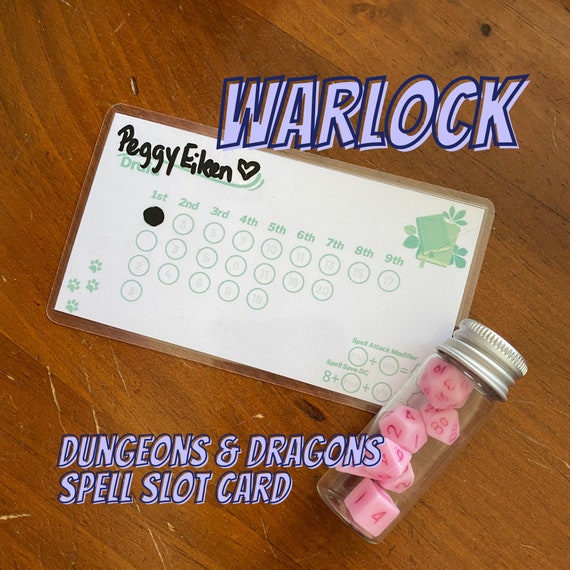 Warlock Dungeons & Dragons Dnd Spell Slot Card - Etsy