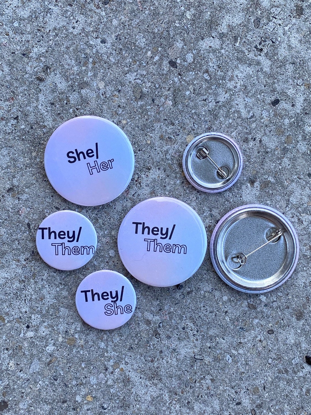 Pronoun Buttons | Small & Medium | Custom Version Available - Etsy