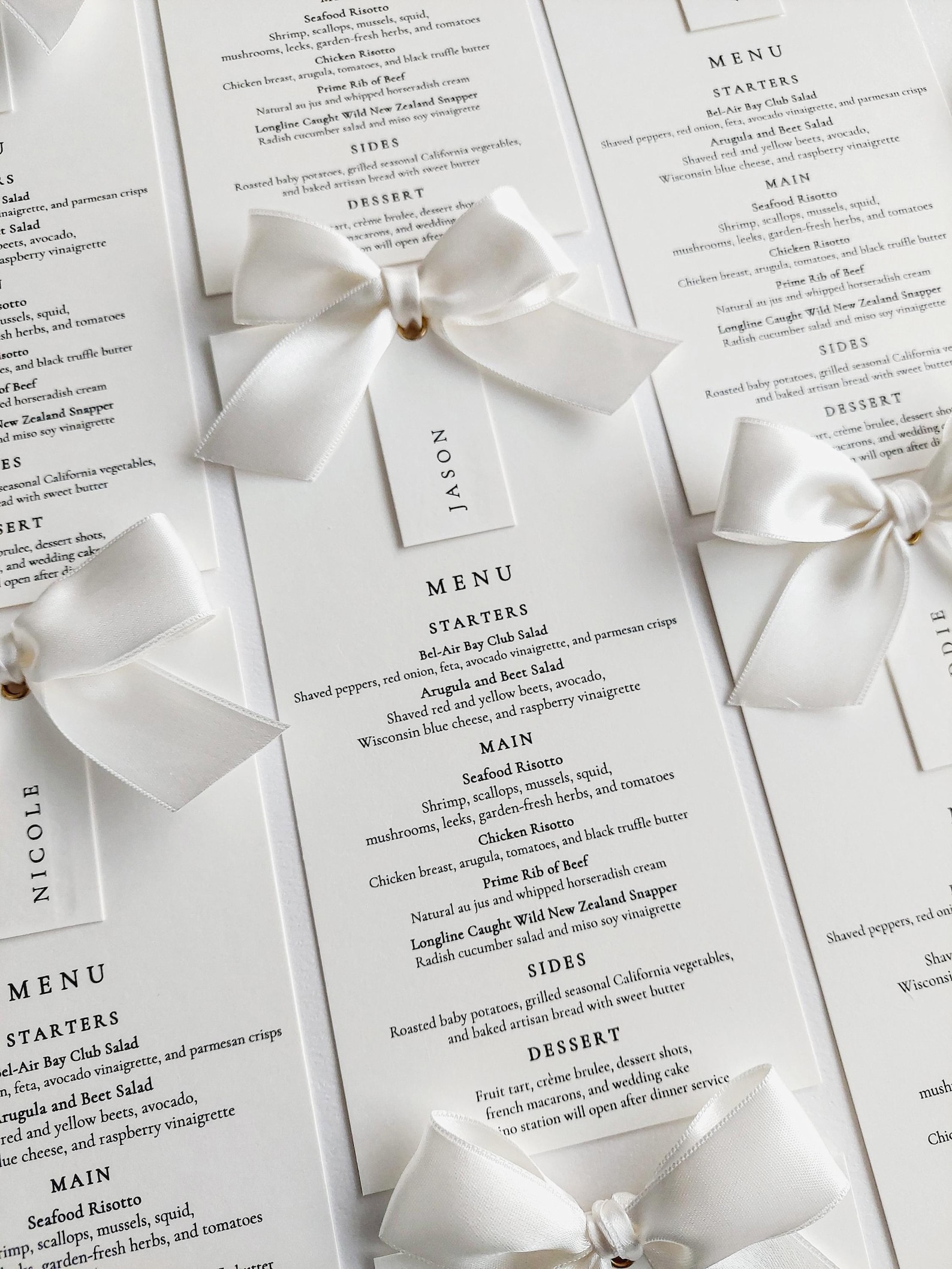 Menu With Place Card, Wedding Menu, Event Menus, Menus With Names ...
