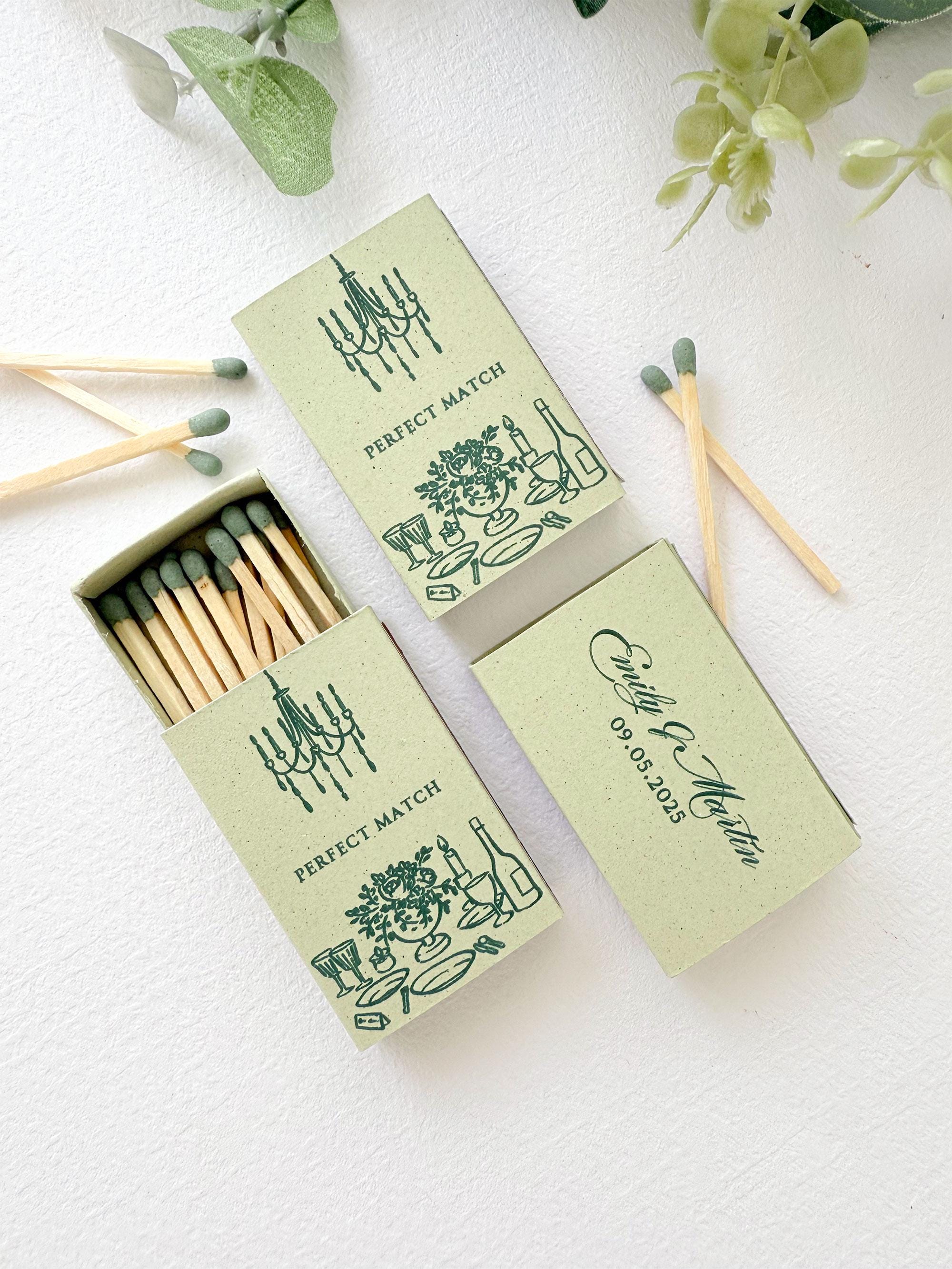 Sage Green Personalized Wedding Matchboxes, Custom Matchboxes for Events, Bridesmaids Matchboxes ...