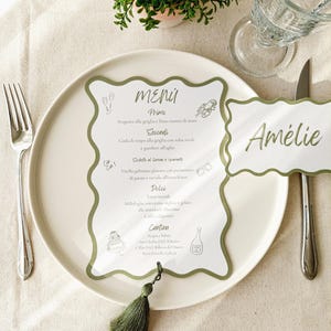 Wavy Edge Menu, Wedding Menu, Event Menus, Tasselled Menu, Elegant ...