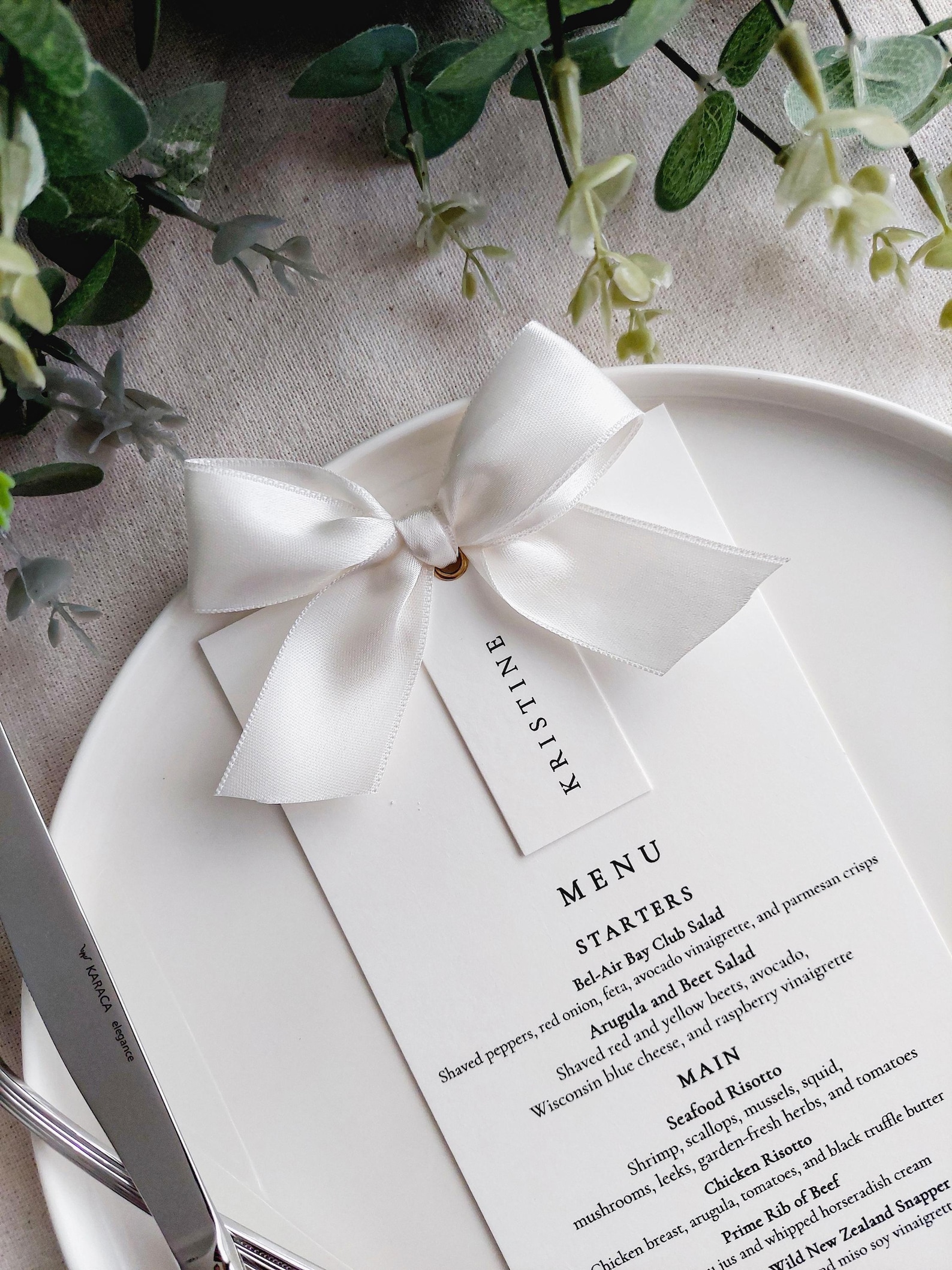 Menu With Place Card, Wedding Menu, Event Menus, Menus With Names ...