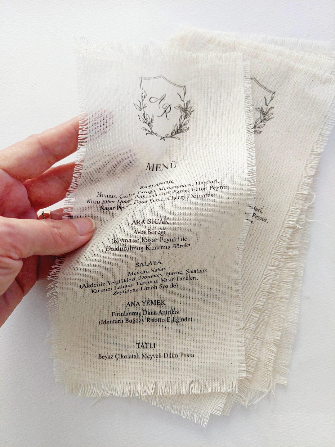 Linen Wedding Menus: Rustic Cotton Fabric Menu Cards - Etsy Australia