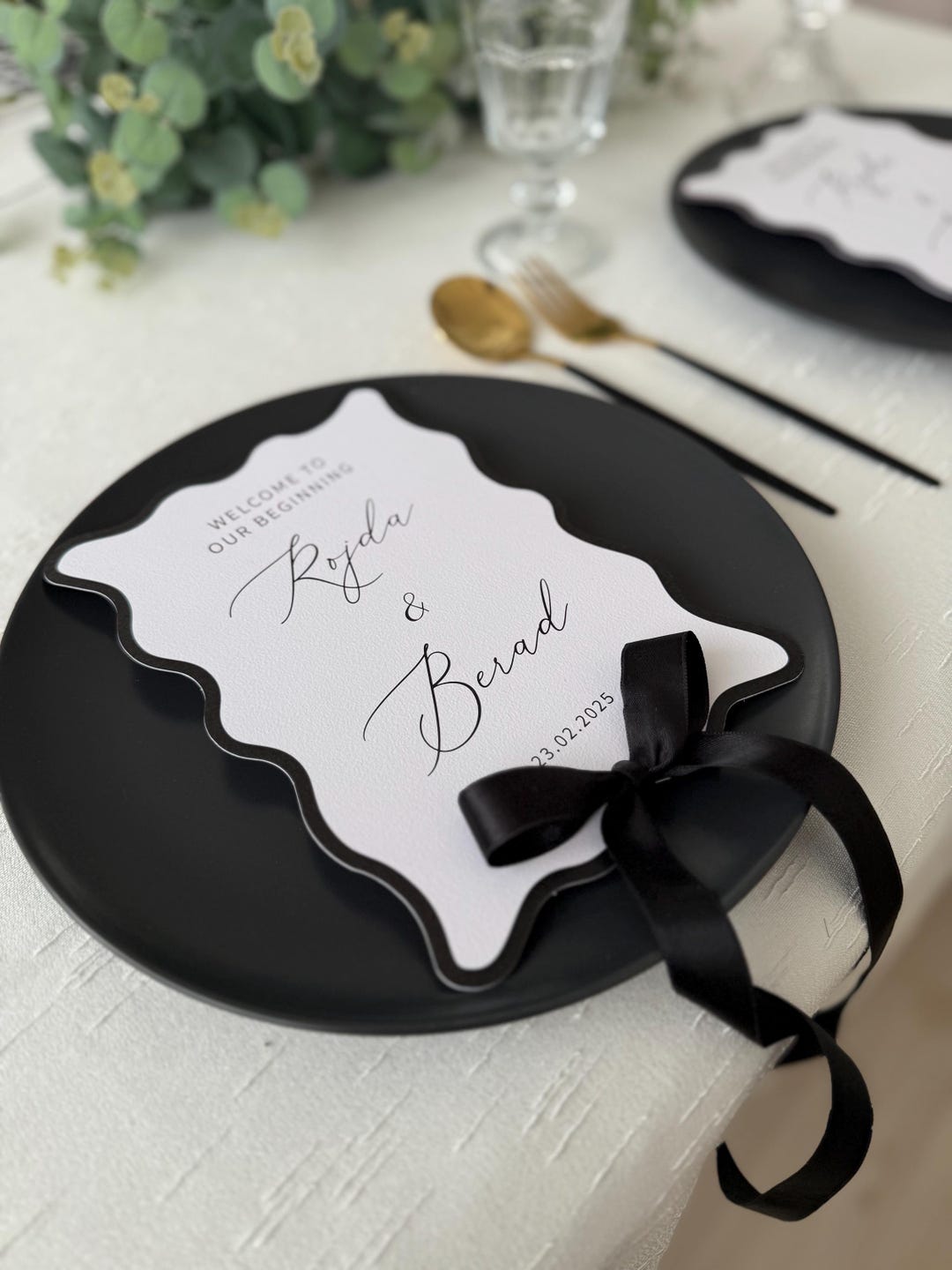 Place Card With Ribbon, Place Card Menu, Wedding Menu, Event Menus ...