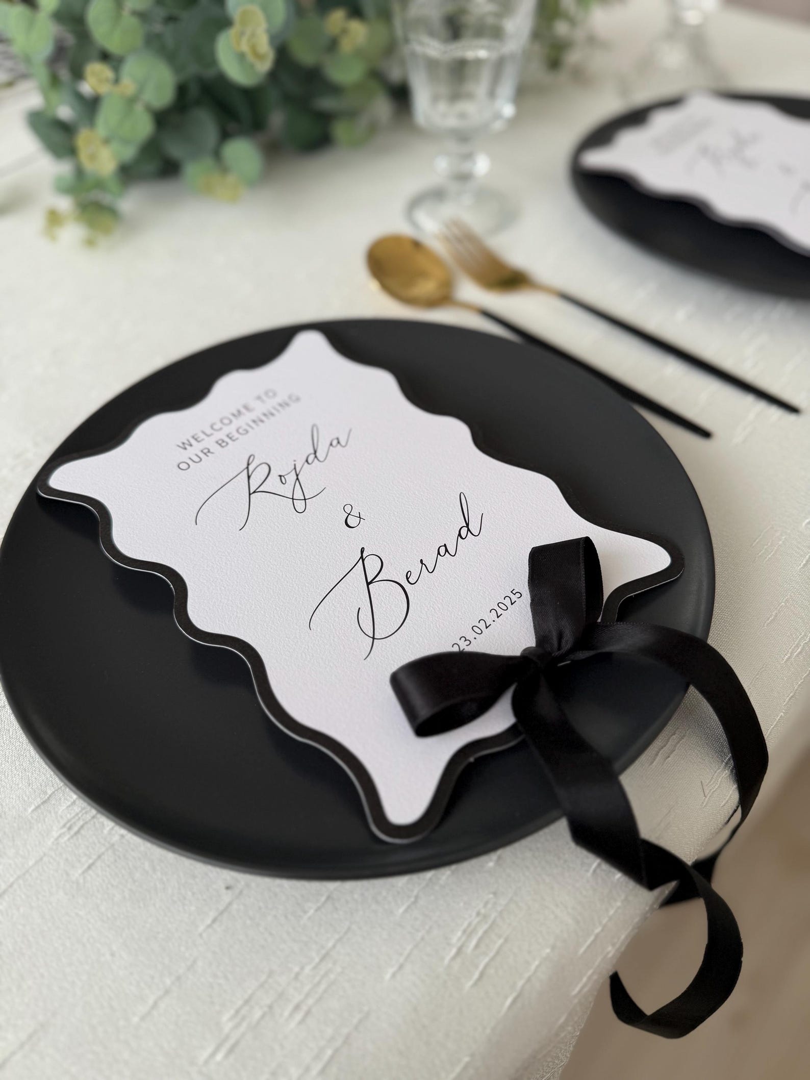 Place Card With Ribbon, Place Card Menu, Wedding Menu, Event Menus ...