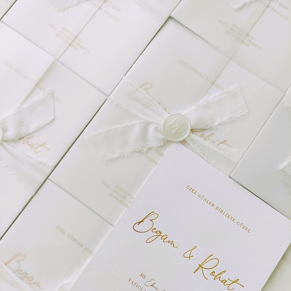 Vellum Paper Wedding Invitations - Etsy