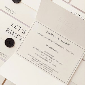 Wax Sealed Save the Date Card, Envelope-free, Folded Invitation ...