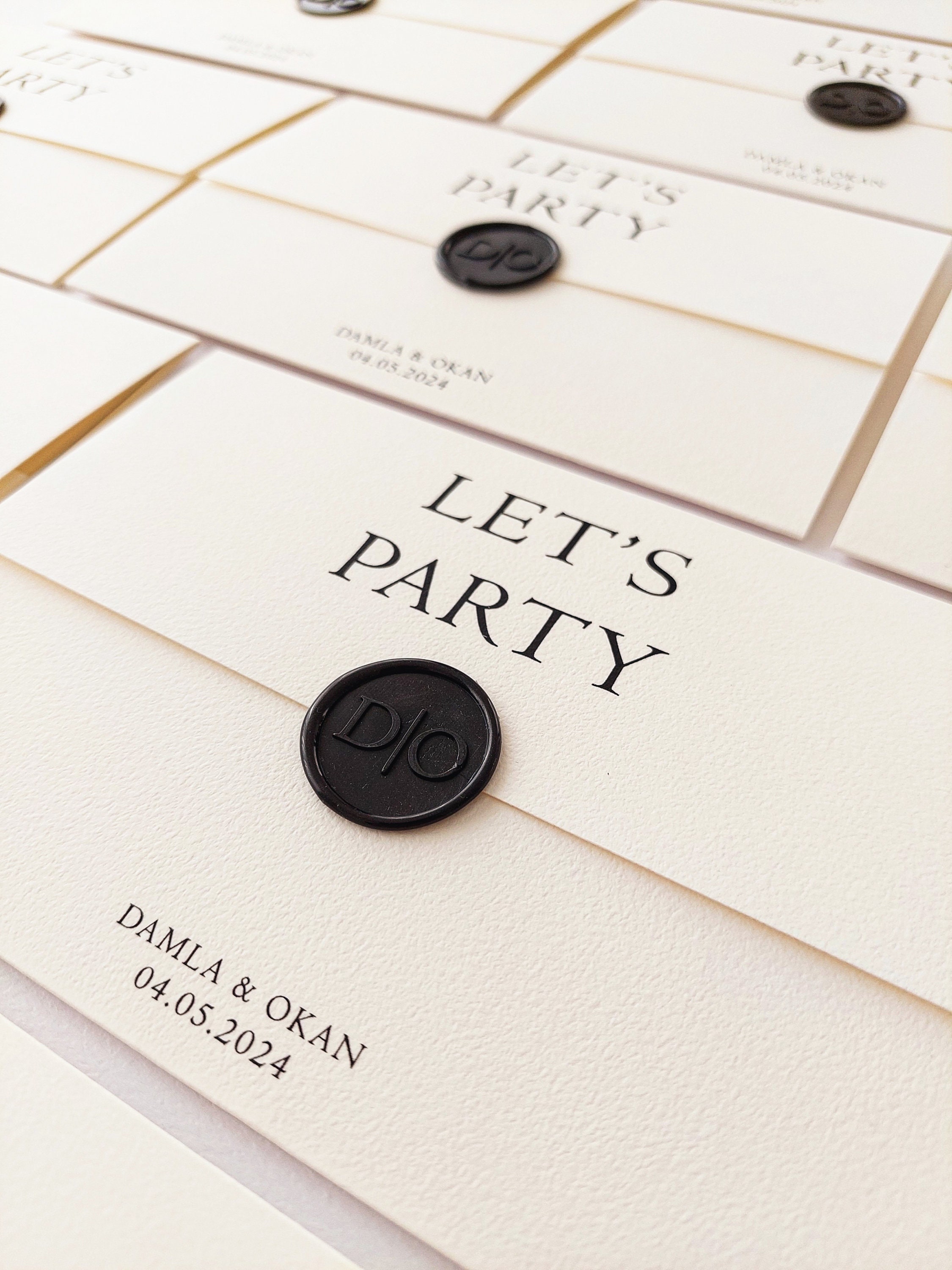 Wax Sealed Save the Date Card, Envelope-free, Folded Invitation ...
