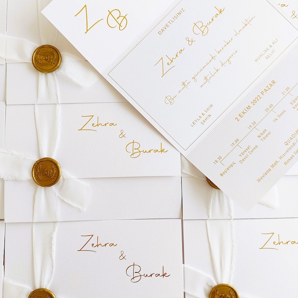 Gold Foil Invitation - Etsy
