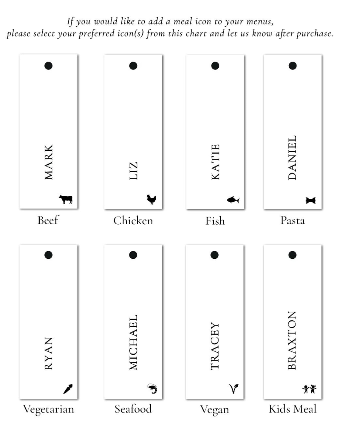 White Satin Bow Evening Dinner Menu Card, Personalized Guest Name Tag ...