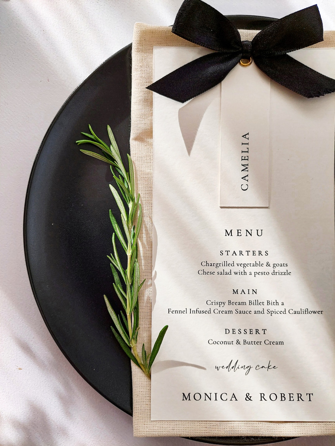 Menu With Place Card, Wedding Menu, Event Menus, Menus With Names ...