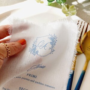 Wedding Fabric Menus, Fabric Menu, Rustic Wedding, Menus Printed on ...