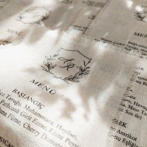 Linen Wedding Menus: Rustic Cotton Fabric Menu Cards - Etsy