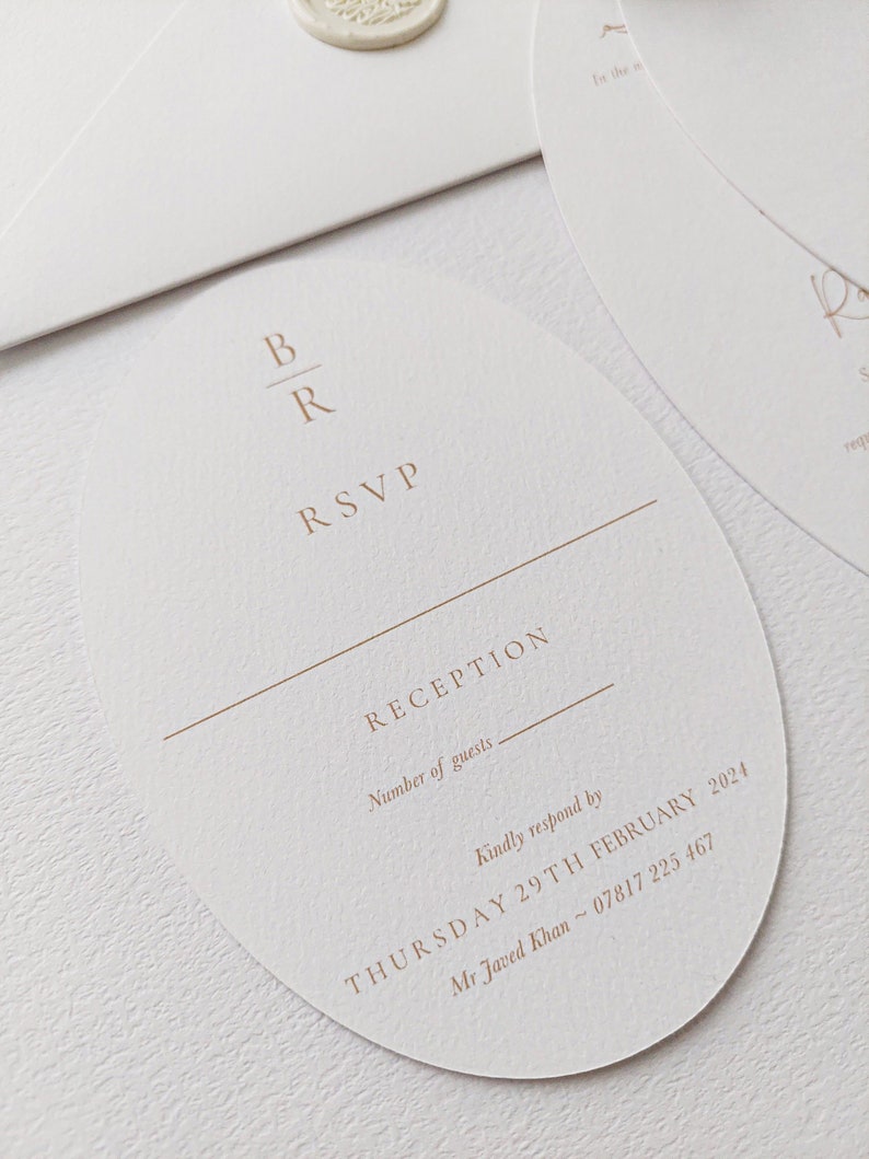 Oval Cut Wedding Invitation, Invitations Card, Luxury Wedding ...