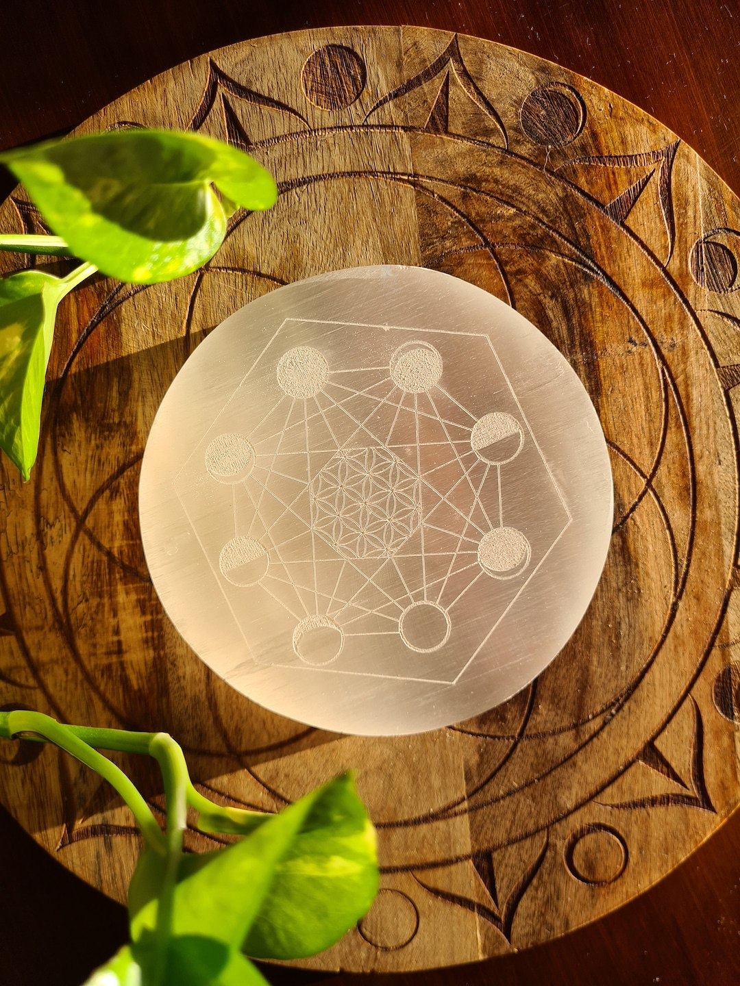 Crystal Grid Selenite Crystal Charging Plate selenite Crystal Grid ...