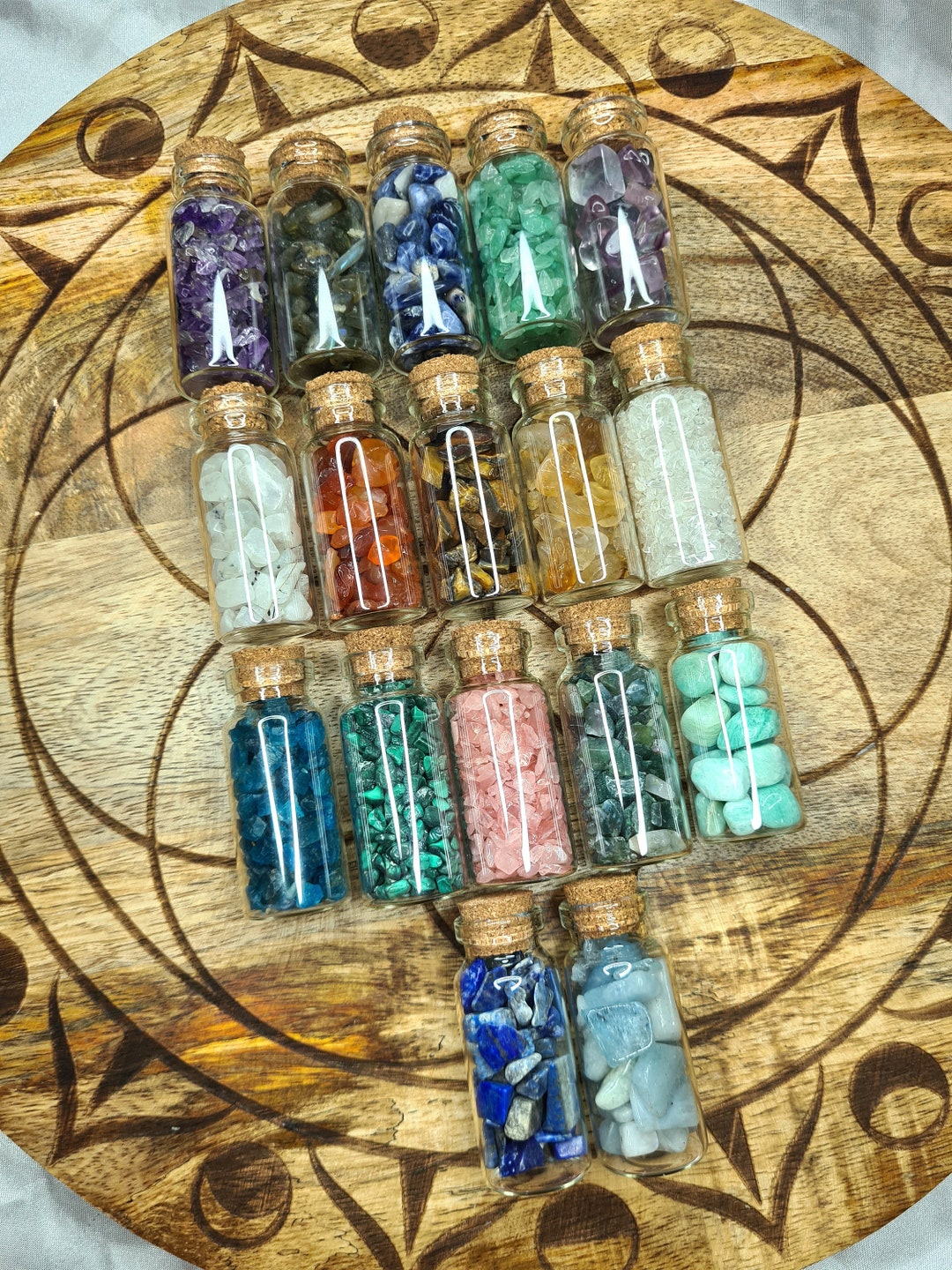 Crystal Chip Jars Mini Crystal Jars Crystal Chips Mini Jar of Crystals ...