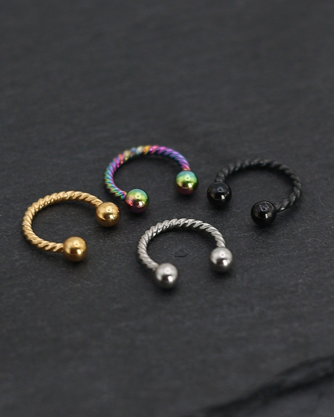 Horseshoe Hoop Earrings, Surgical Steel Septum Jewelry, Cartilage Hoop ...