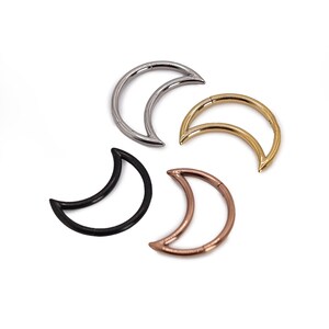 Crescent Moon Daith Hoop, Seamless Clicker, Daith Earring, Daith ...