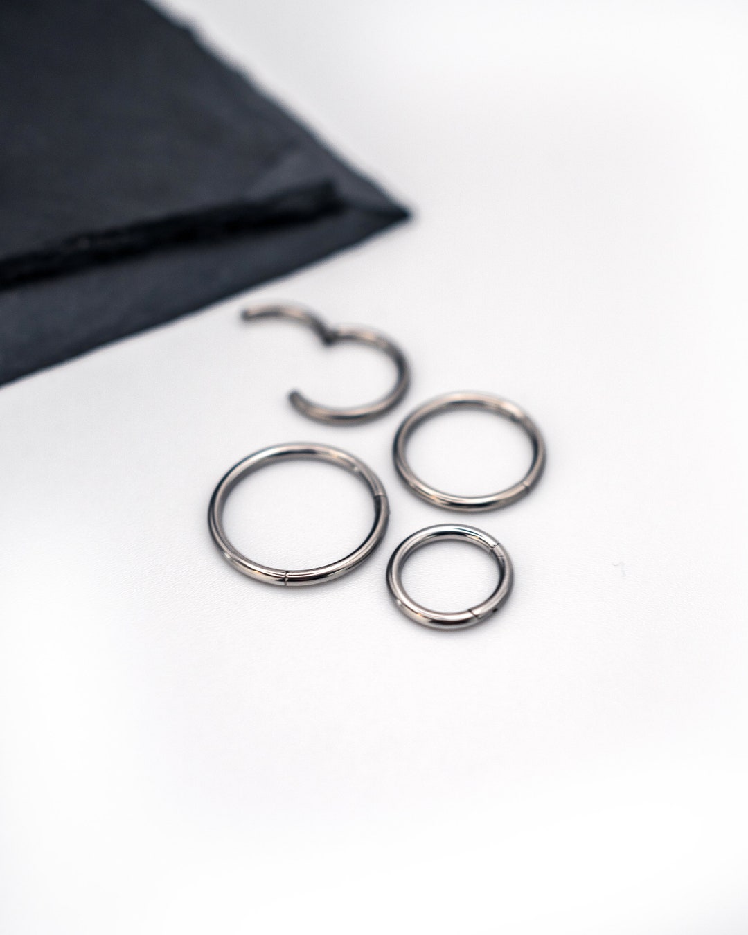 Titanium Clicker - Large Gauge 10G 14G - Hoops Minimal Septum Ring ...