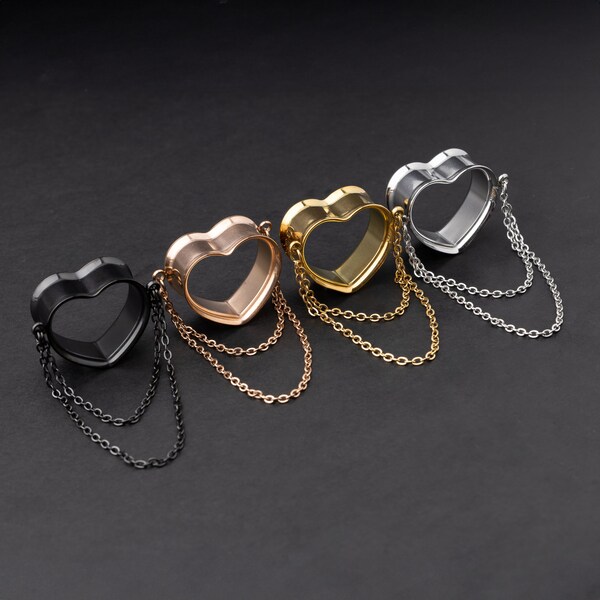 Heart Shaped Ear Tunnels - Etsy