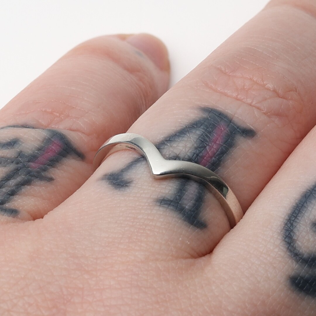 Sterling Silver Wishbone Ring, Tiny Silver Ring, Minimalist, V Shaped ...