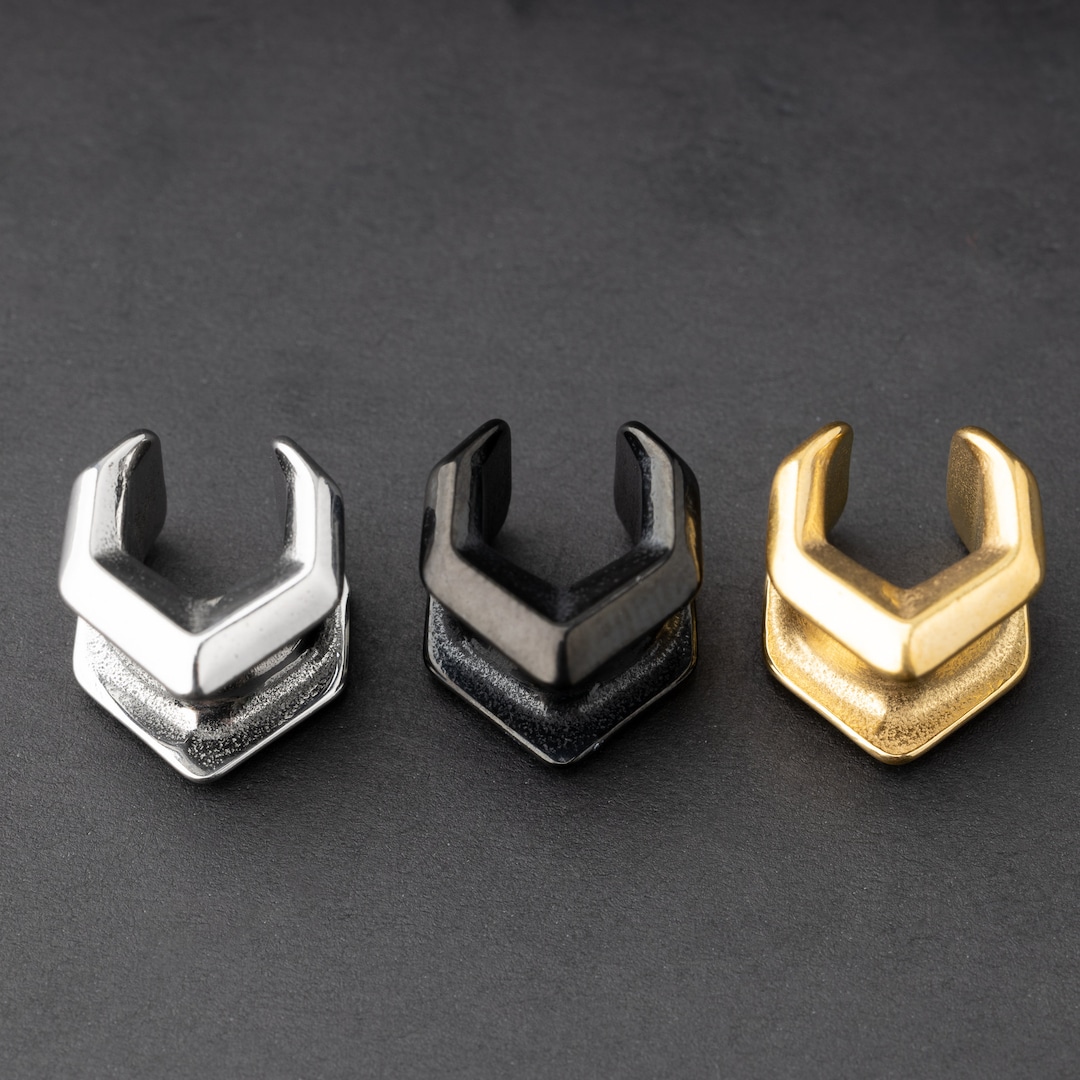 Hexagon Shaped Ear Tunnels, Saddle Spreader Ear Plugs, Steel Tunnels ...
