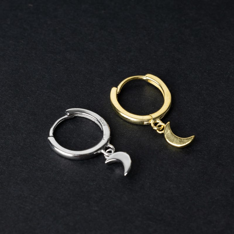 Moon Hoop Earring - Etsy