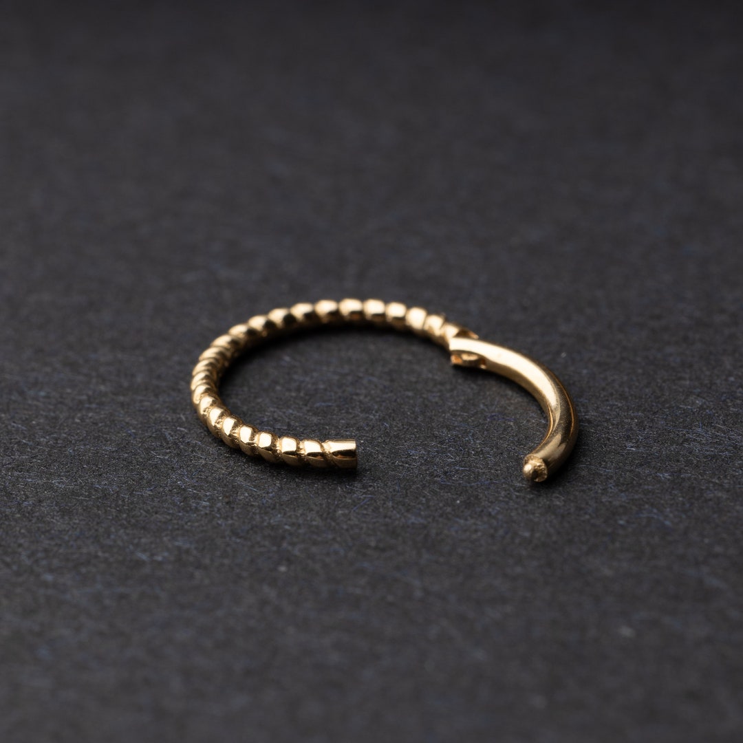 10mm Solid 14K Gold Minimal Daith Hoop, Septum Ring, Helix Hoop, Ear ...