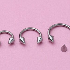 Spiked Septum Ring Horseshoe, Silver Septum Piercing, Cartilage ...