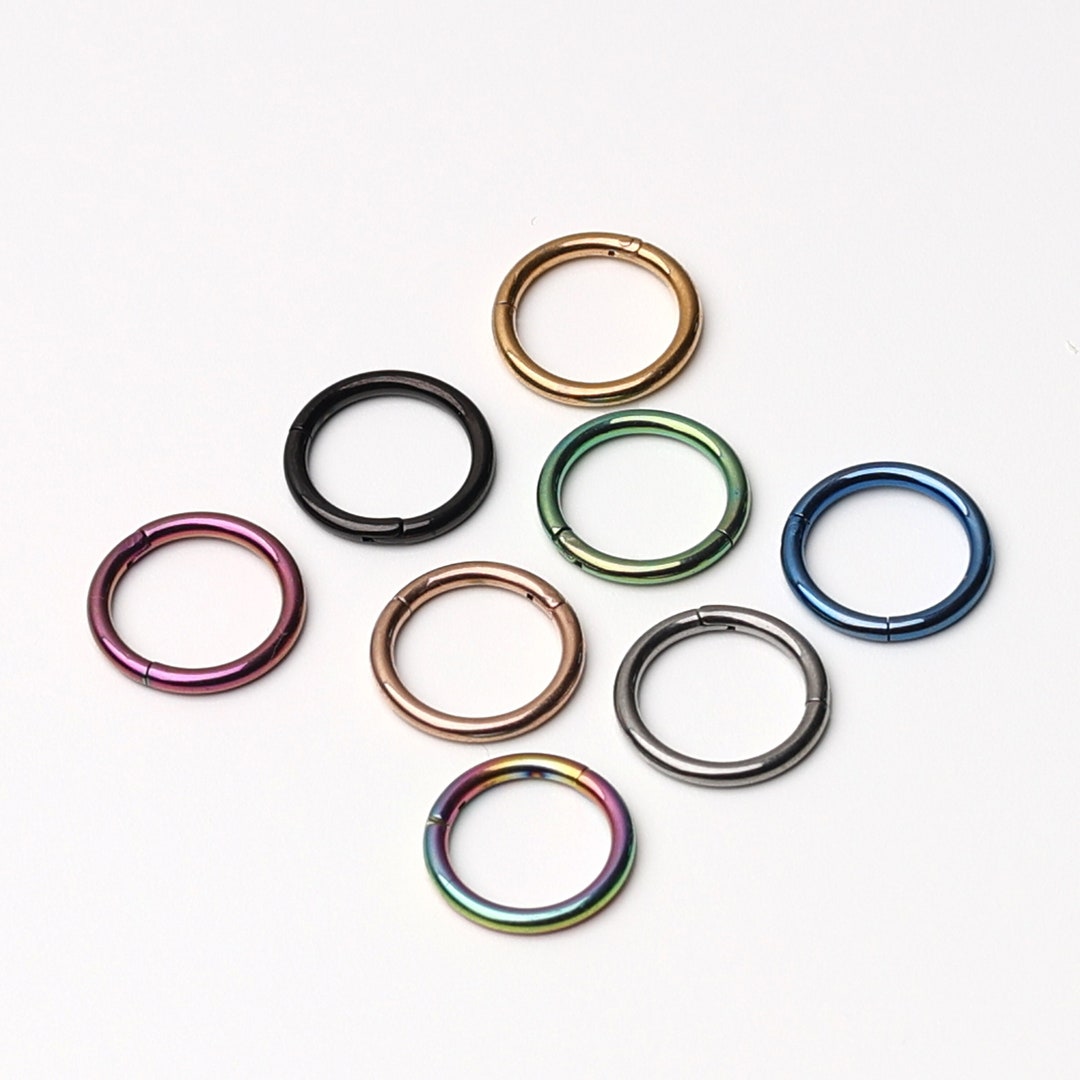Titanium Clicker Hoops All Colours & Sizes, Minimal Septum Ring Ear ...