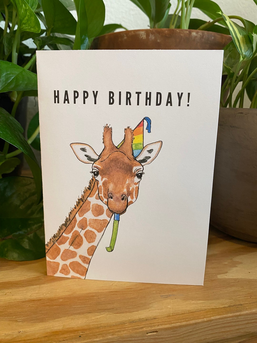 Giraffe Birthday Card - Etsy