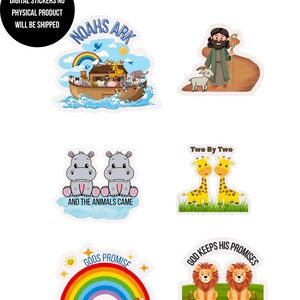Printable Sunday School Noahs Ark Stickers Christian Faith Based ...