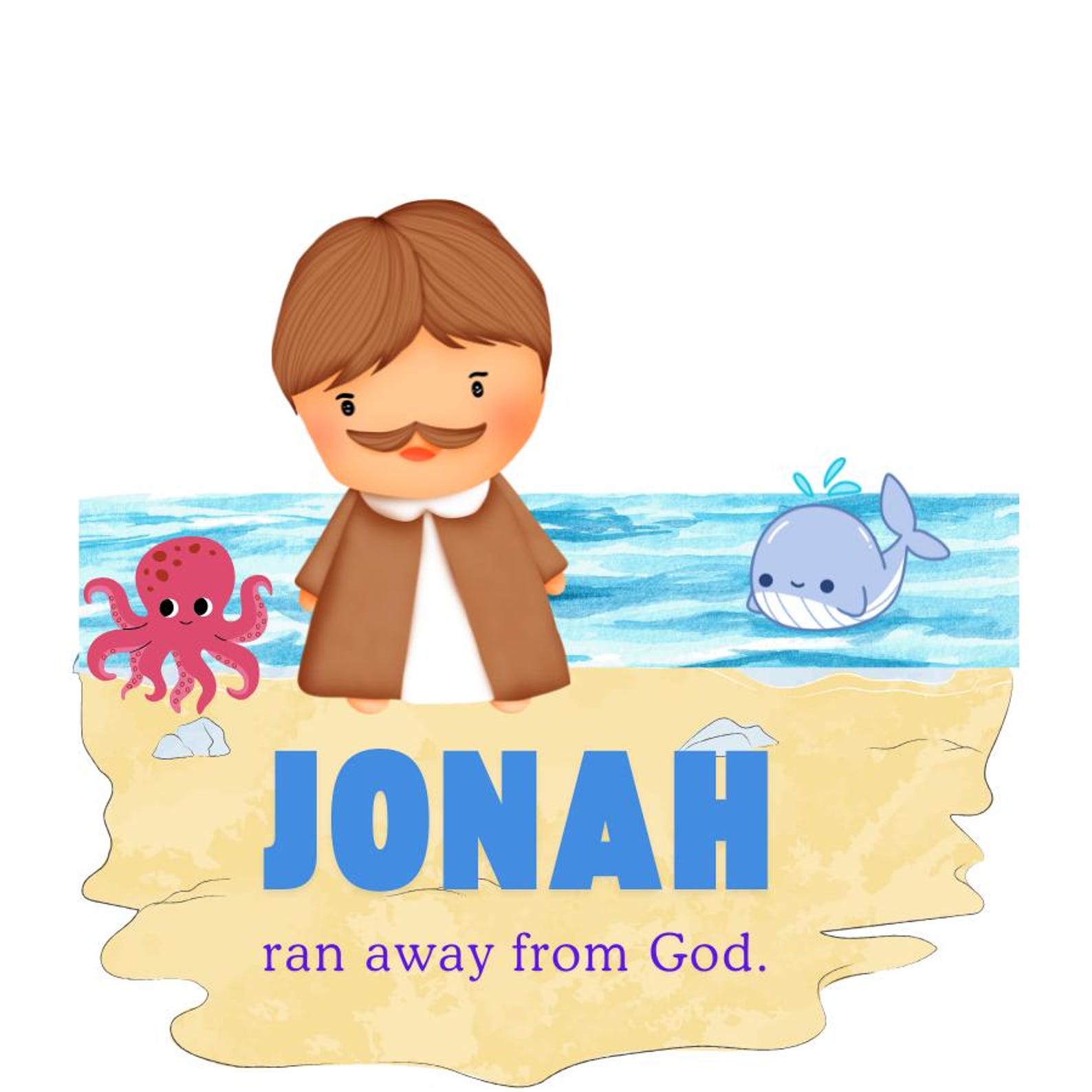 Jonah and the Whale Bible Story Stickers Printable Sunday School ...