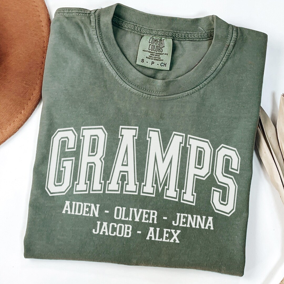 Custom Gramps Shirt With Grandkids Names, Customized Father's Day Gift ...