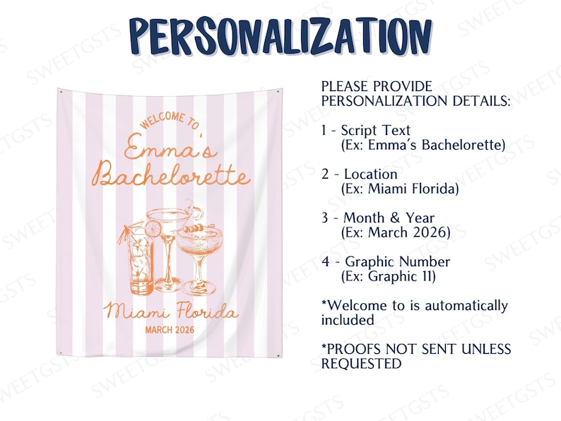 Custom Bachelorette Banner, Personalized Bachelorette Party Photo ...