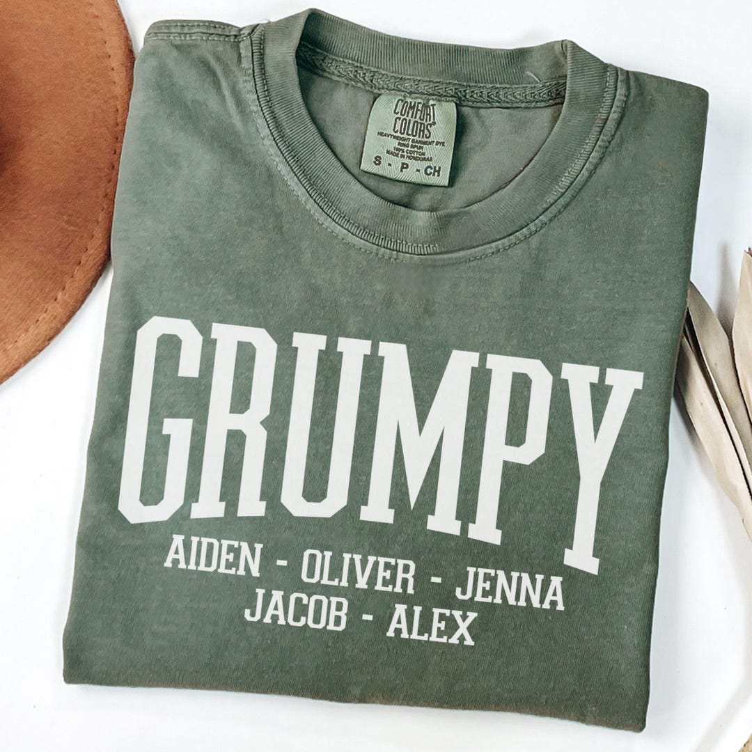 Custom Grumpy Shirt With Grandkids Names, Customized Father's Day Gift ...