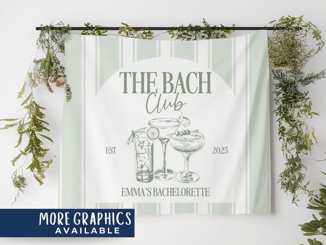 The Bach Club Bachelorette Banner, Custom Bachelorette Tapestry ...
