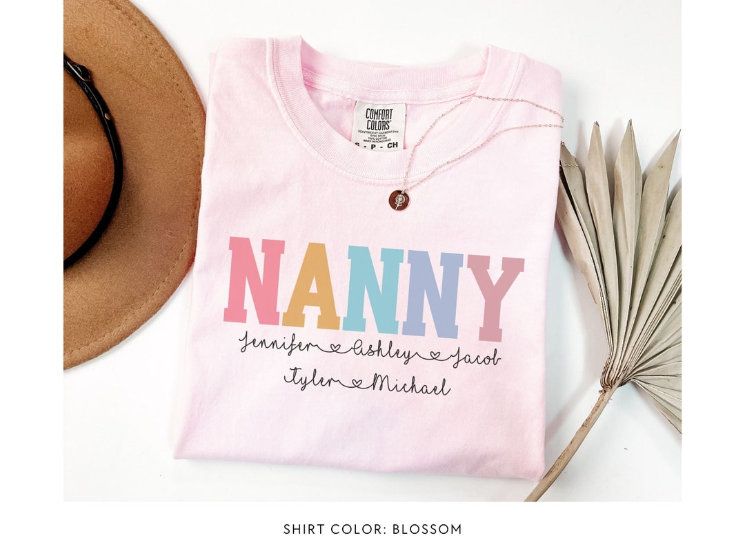 Nanny Shirt, Nanny Shirt With Grandkids Names, Grandma Tshirt With ...