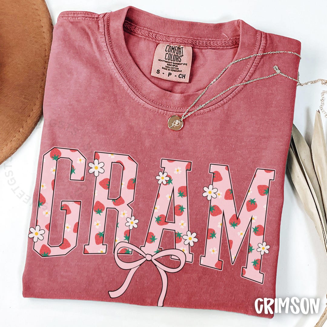 Gram Strawberry Shirt, Comfort Colors® Gram Tshirt, Coquette Gram Tee ...