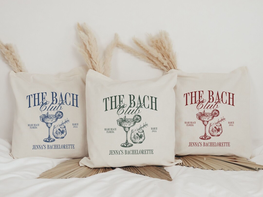 Luxury Bachelorette Merch, the Bach Club Tote Bag, Personalized ...