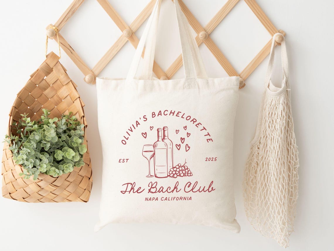 Bachelorette Tote Bags, Custom Bachelorette Merch, Wine Bachelorette ...