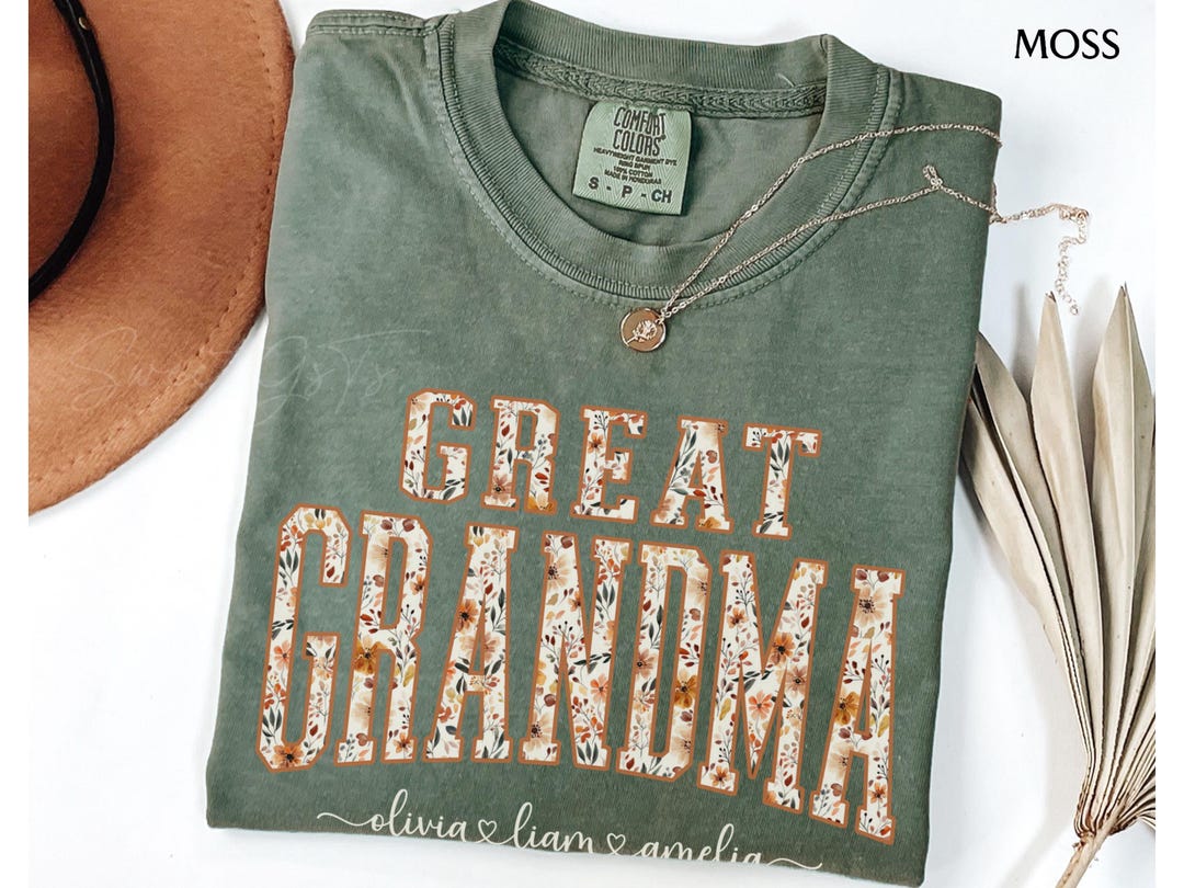 Custom Great Grandma Shirt, Personalized Boho Floral Great Grandma ...
