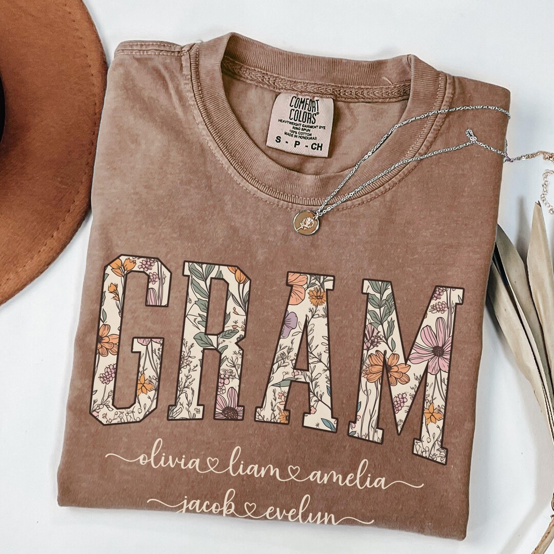 Custom Gram Shirt, Personalized Shirt for Gram, Mother's Day Gift From ...